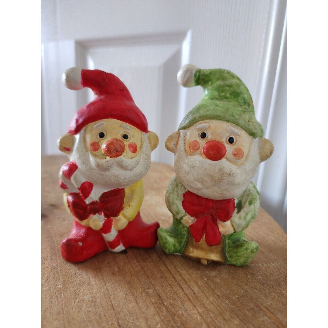2 Vintage Santa's Elves Helpers 50s 60s MCM Handmade Japan Napcoware ...