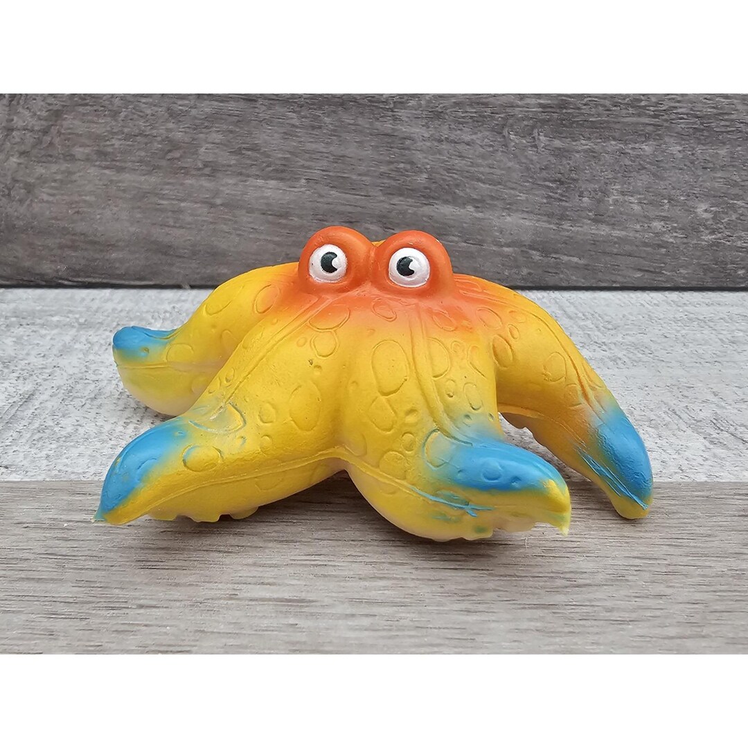 Vintage Orange Blue Rubber Toy Starfish 3-4" Bath Time Fun Rare - Etsy