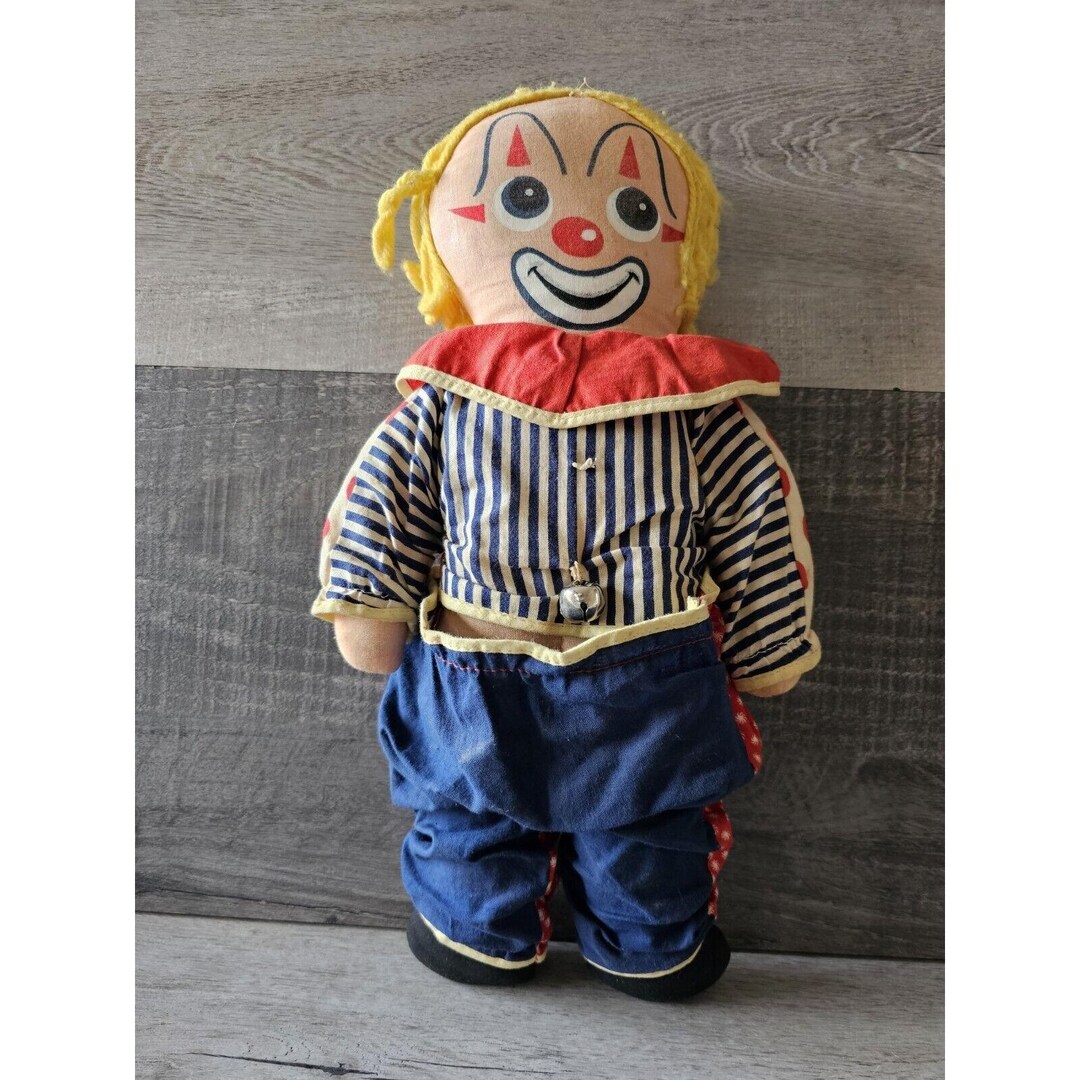 Vintage Boy Clown Doll Made in British Hong Kong Ragdoll Plush Circus ...