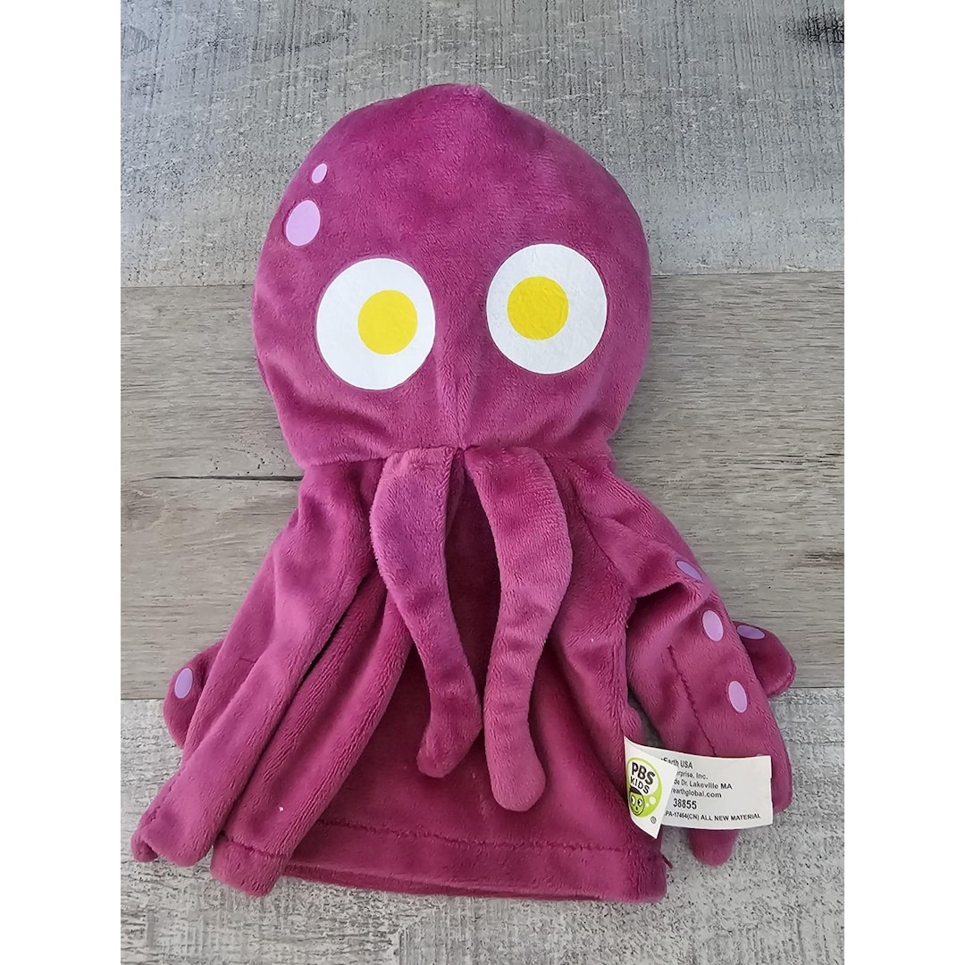 PBS Kids Octopus Plush Hand Puppet Stuffed Animal Toy Ocean Marine ...