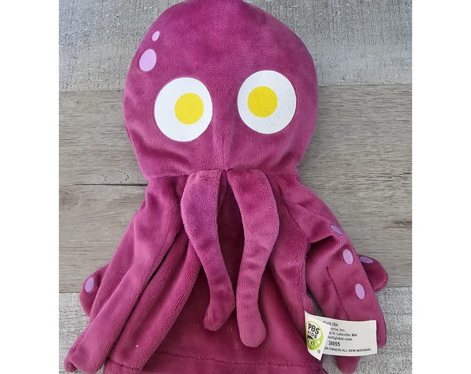 PBS Kids Octopus Plush Hand Puppet Stuffed Animal Toy Ocean Marine ...