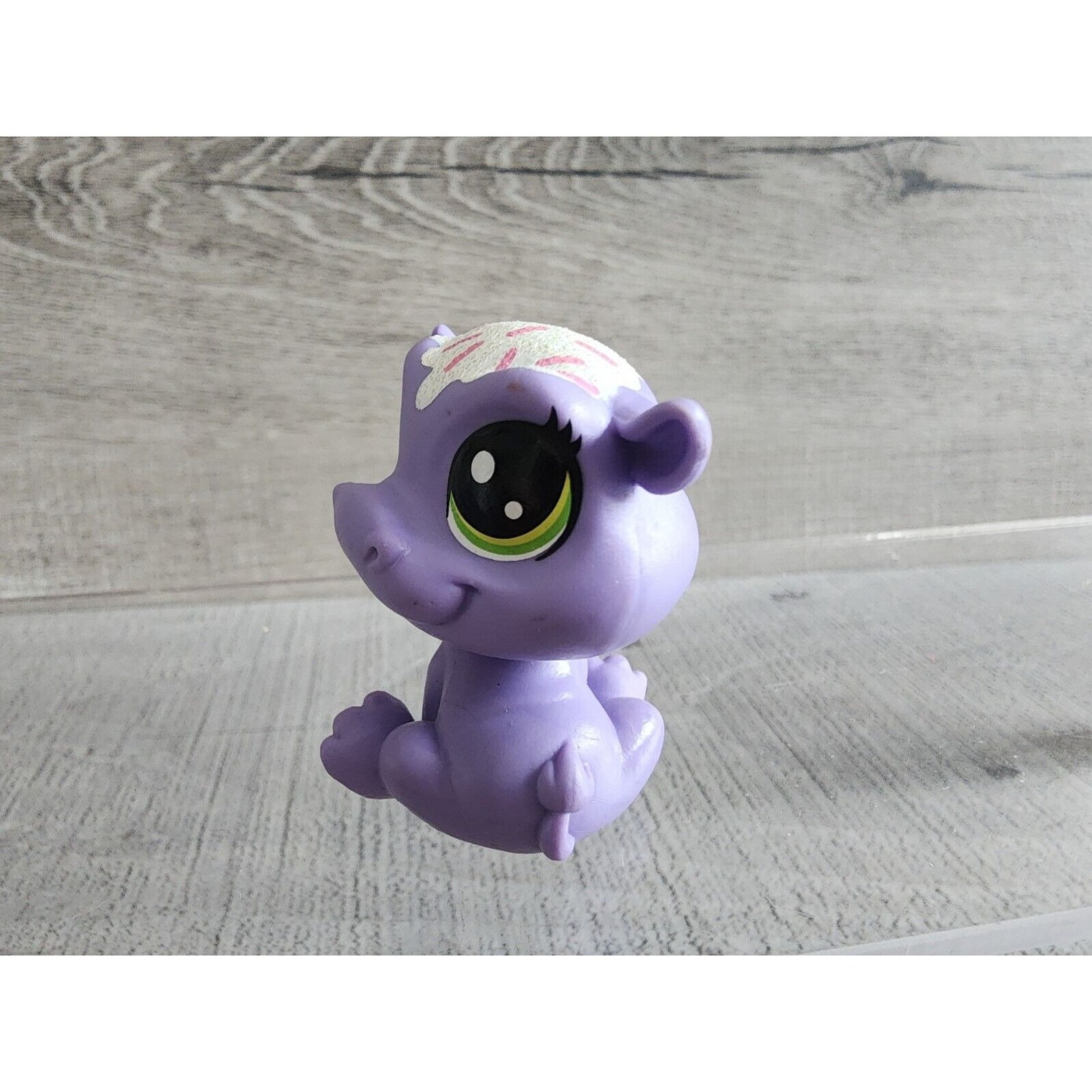 Littlest Pet Shop LPS 3-158 Purple HIPPO Hippopotamus GLITTER Sprinkle ...