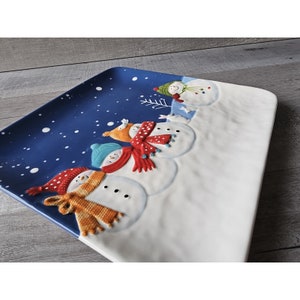St. Nicholas Square 11" Square Snowmen Plate Platter Snow Days ...