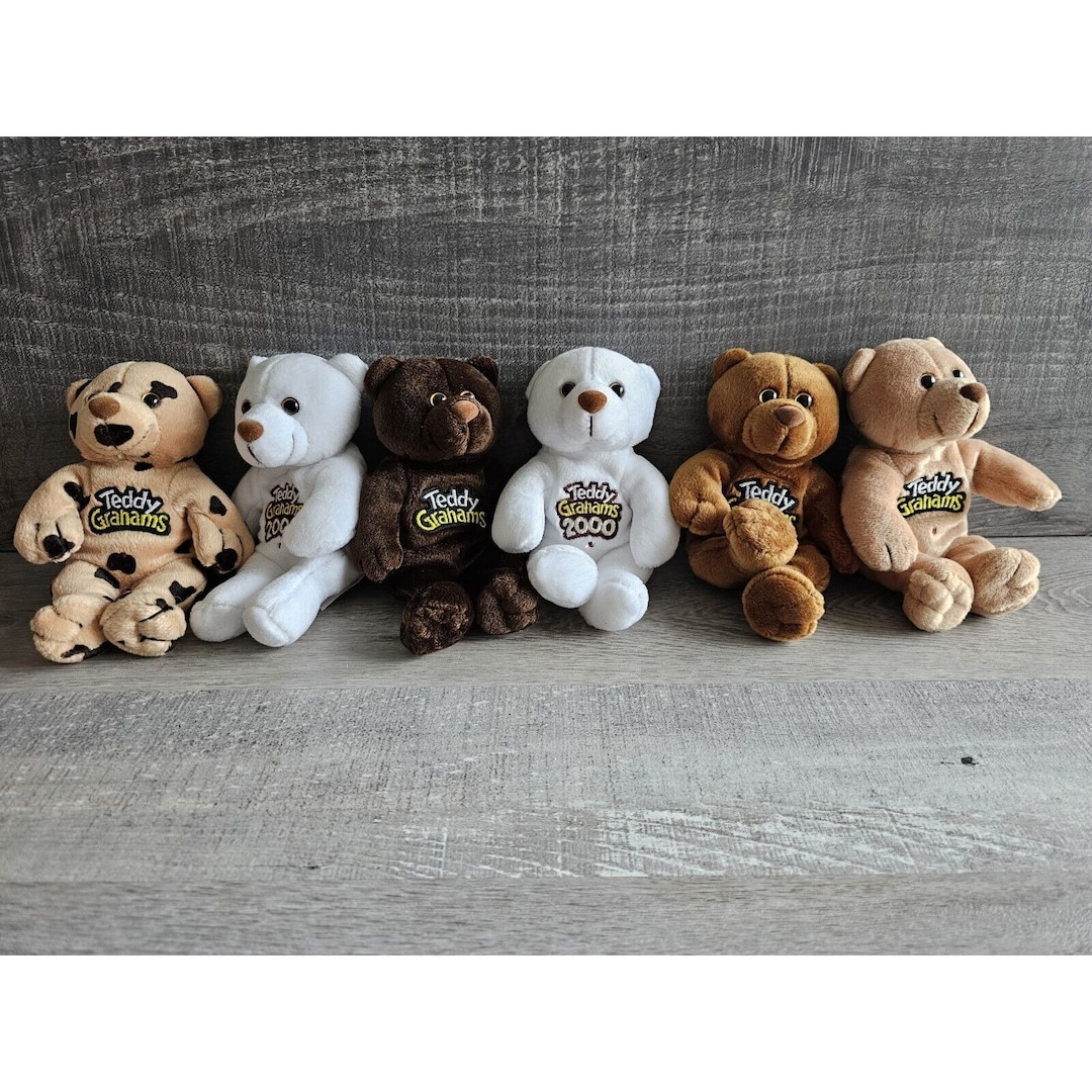 Teddy Grahams 6 Bear Plush Lot 2000 Cinnamon Chunky Chocolate ...