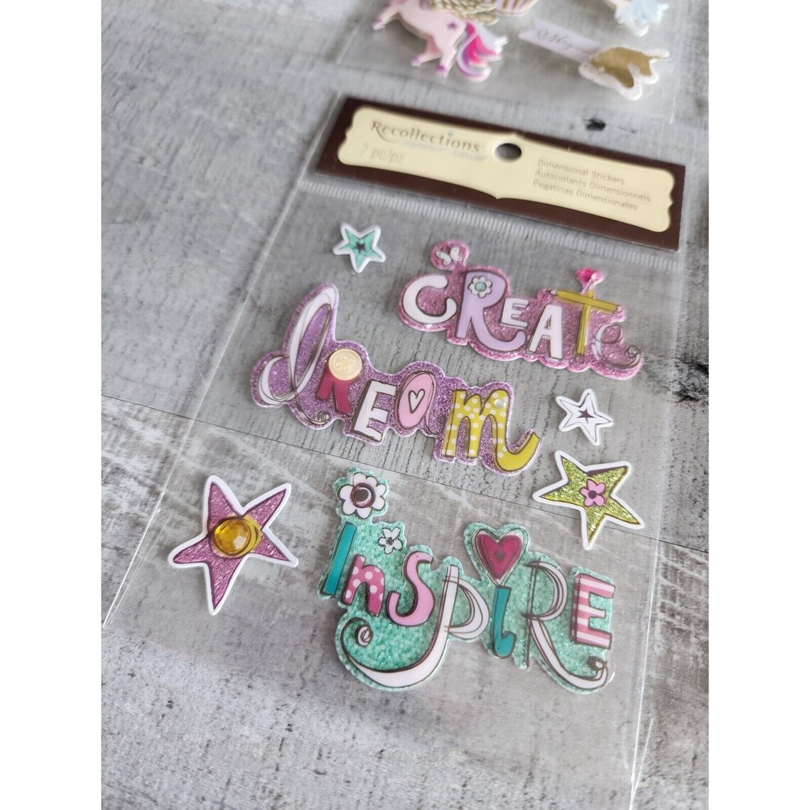 3D Stickers LOT - Recollections - Unicorns Girls Flowers Dragonflies ...
