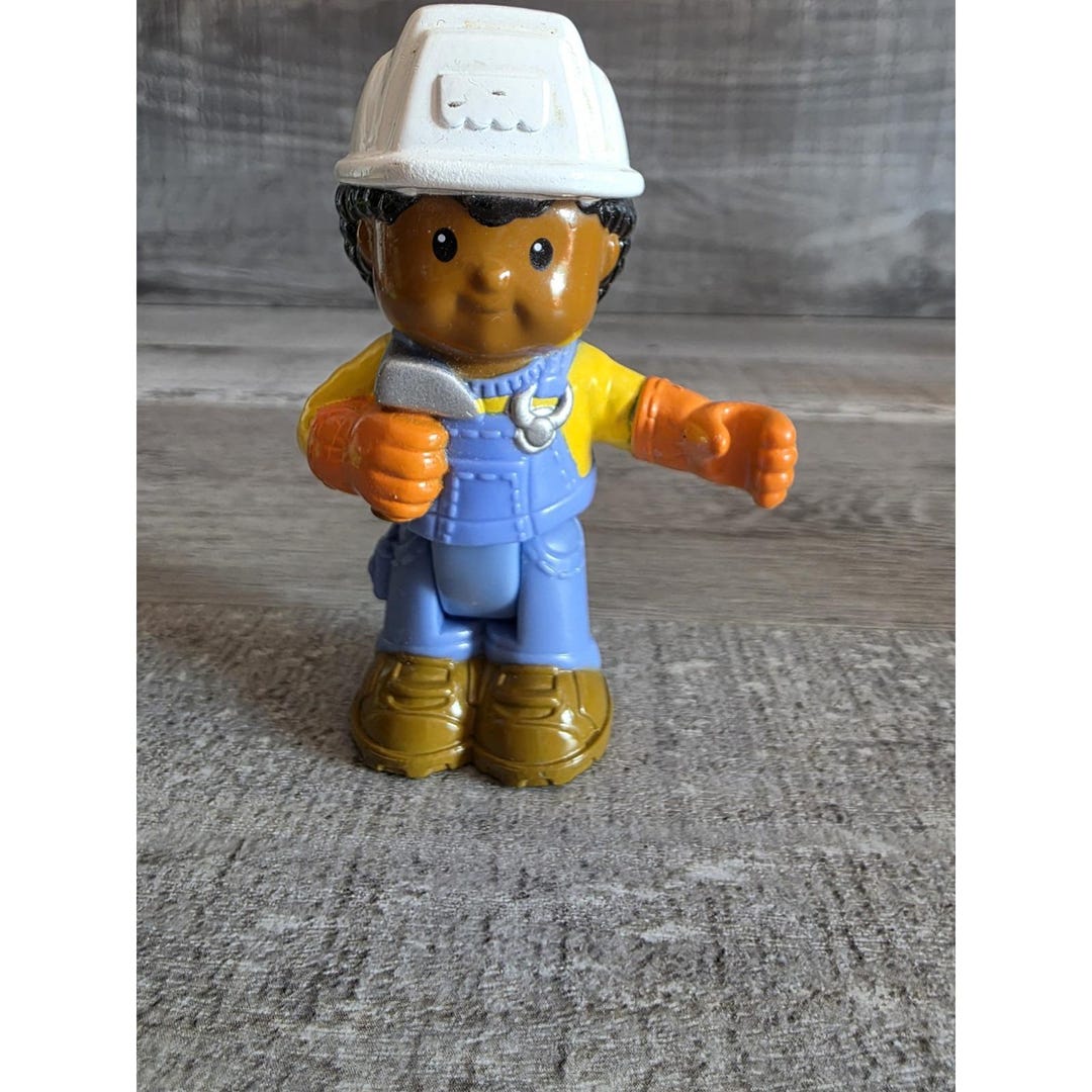 Fisher Price Little People Movable Joint Construction Worker Michael ...