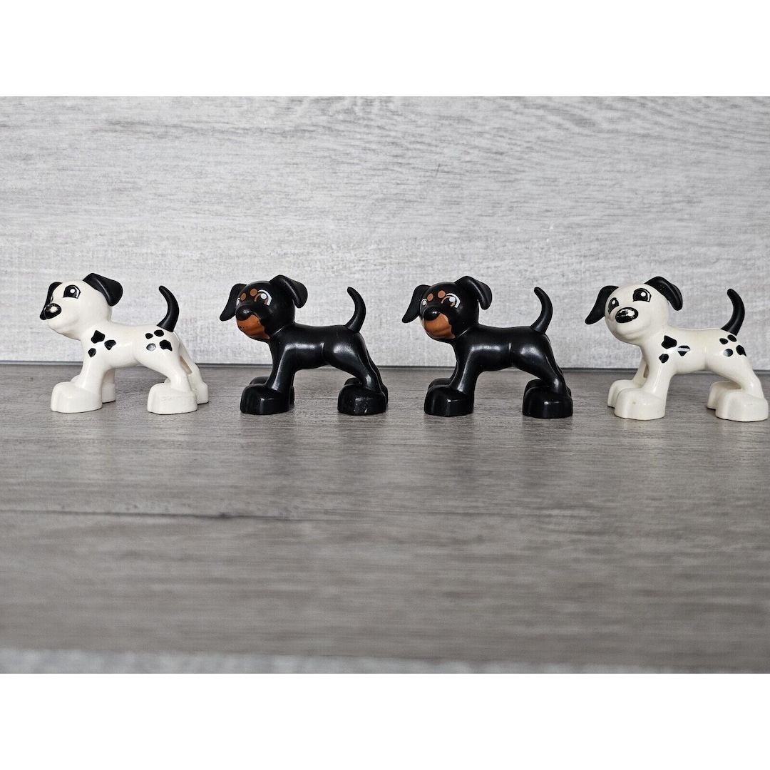 Lego Duplo - Lot of 4 Dogs Dog Dalmations Black W/ Brown Puppy Puppies ...