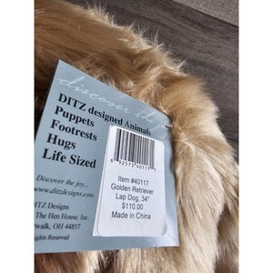 DITZ Designs Golden Retriever Puppy Dog 34 Plush Animal Realistic Hen ...
