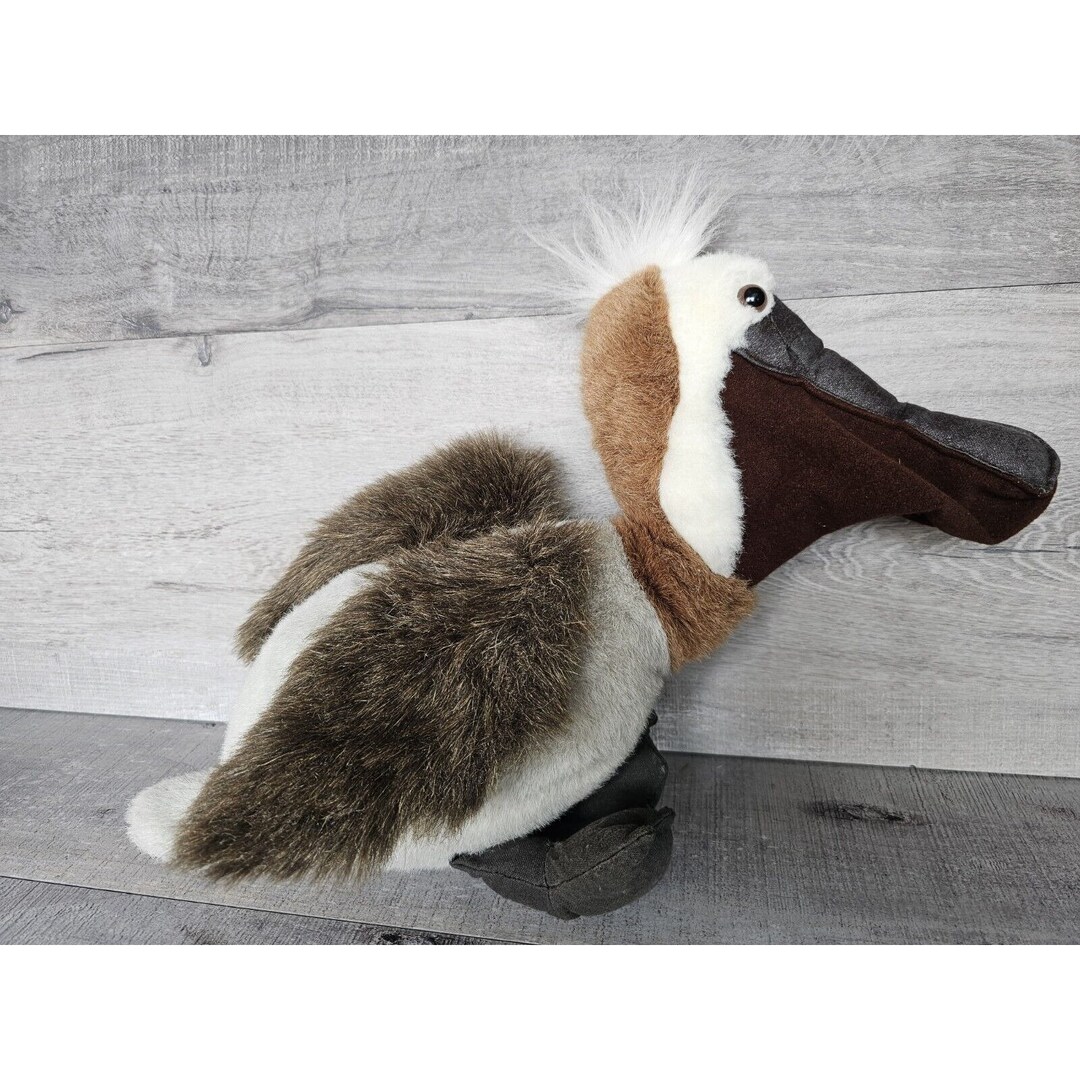 Vtg Pelican 12" Brown Stuffed Animal Plush Bird by Fiesta Toy Realistic ...