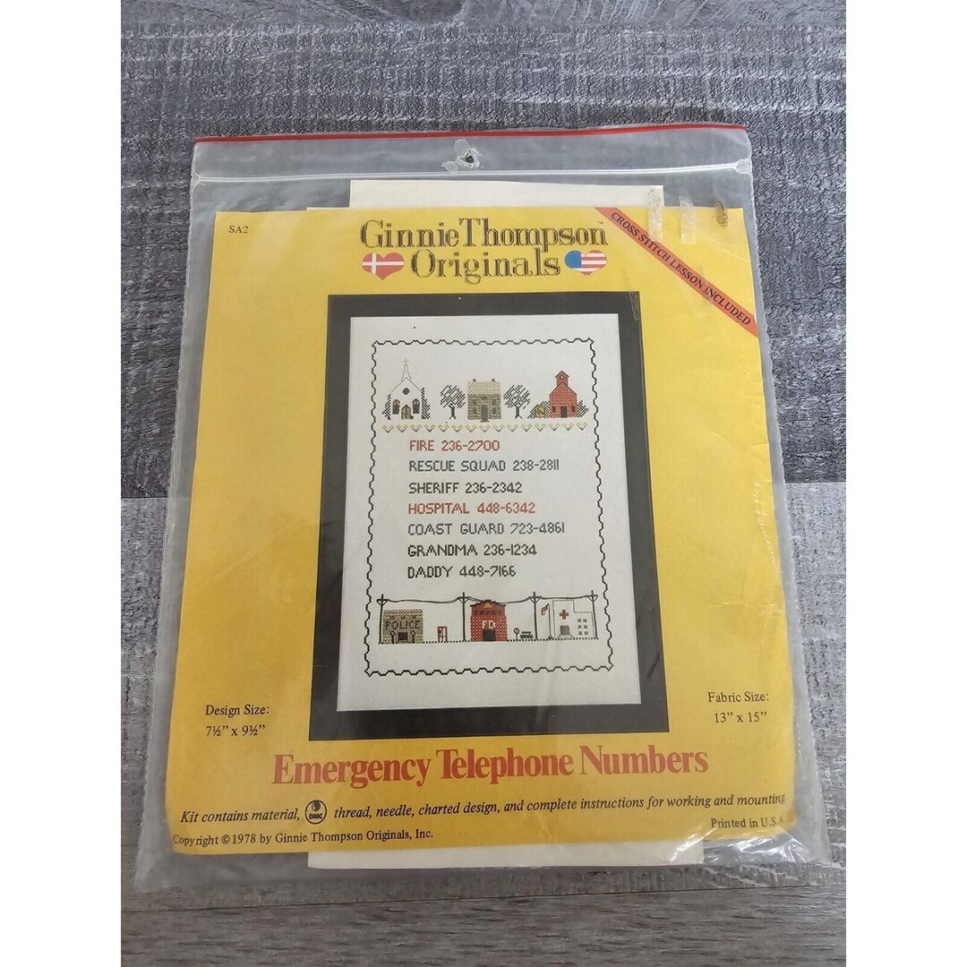 Vintage Ginnie Thompson Originals Country Homestead Cross Stitch Kit ...