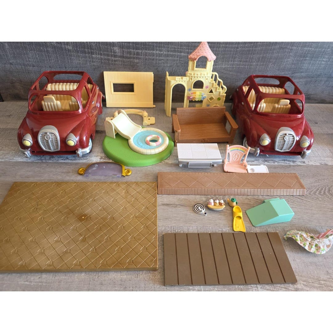 Calico Critters Dollhouse Car Playgeound Replacement Parts Lot Bundle ...
