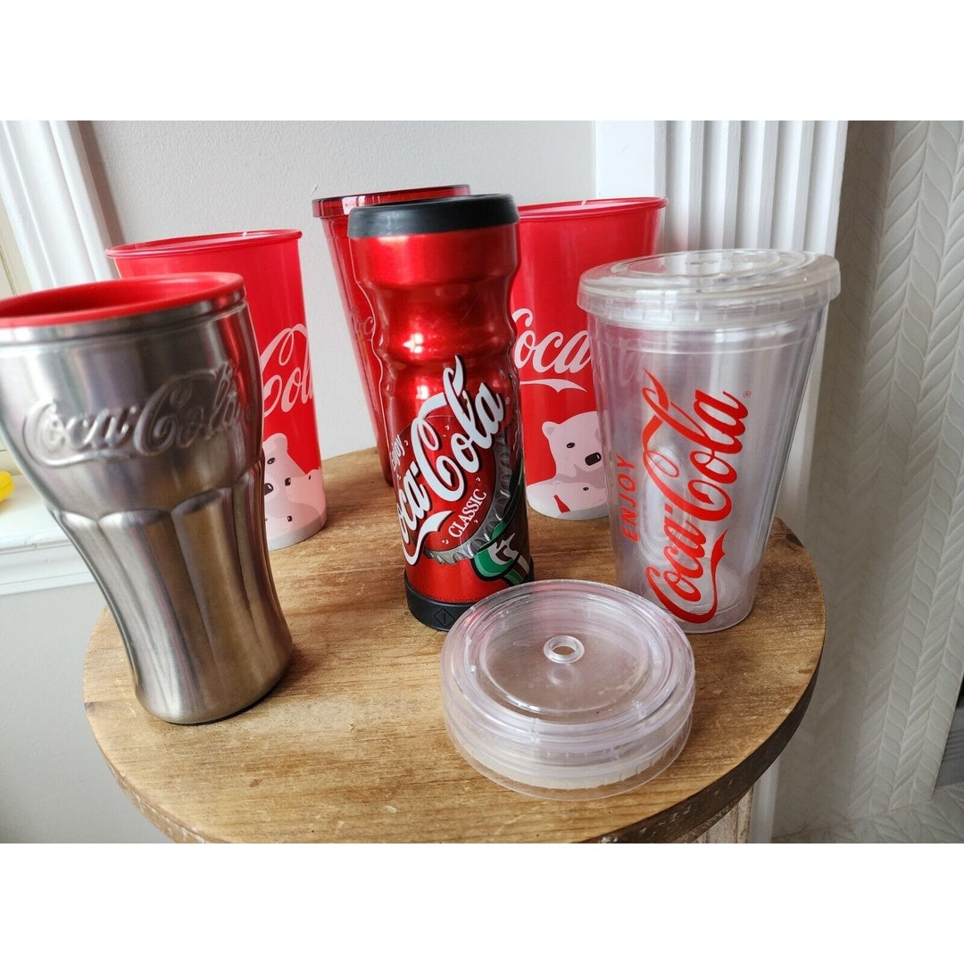 Coca-cola 20 Oz. Packerware Tumbler Cup Acrylic Plastic Vintage Red USA ...