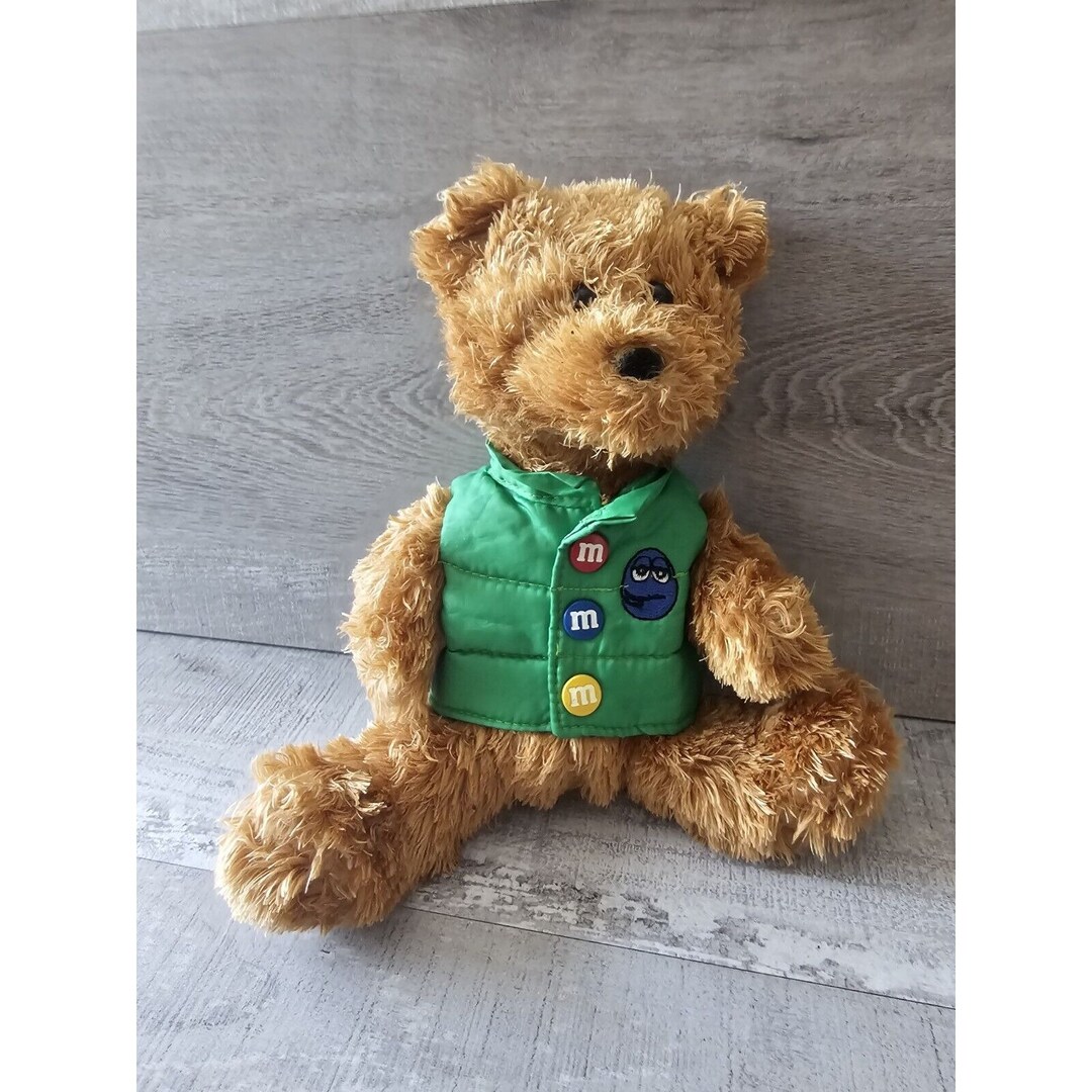 Vtg M&M'S Candy Teddy Bear Plush With Green Puffy Vest Galerie - Etsy