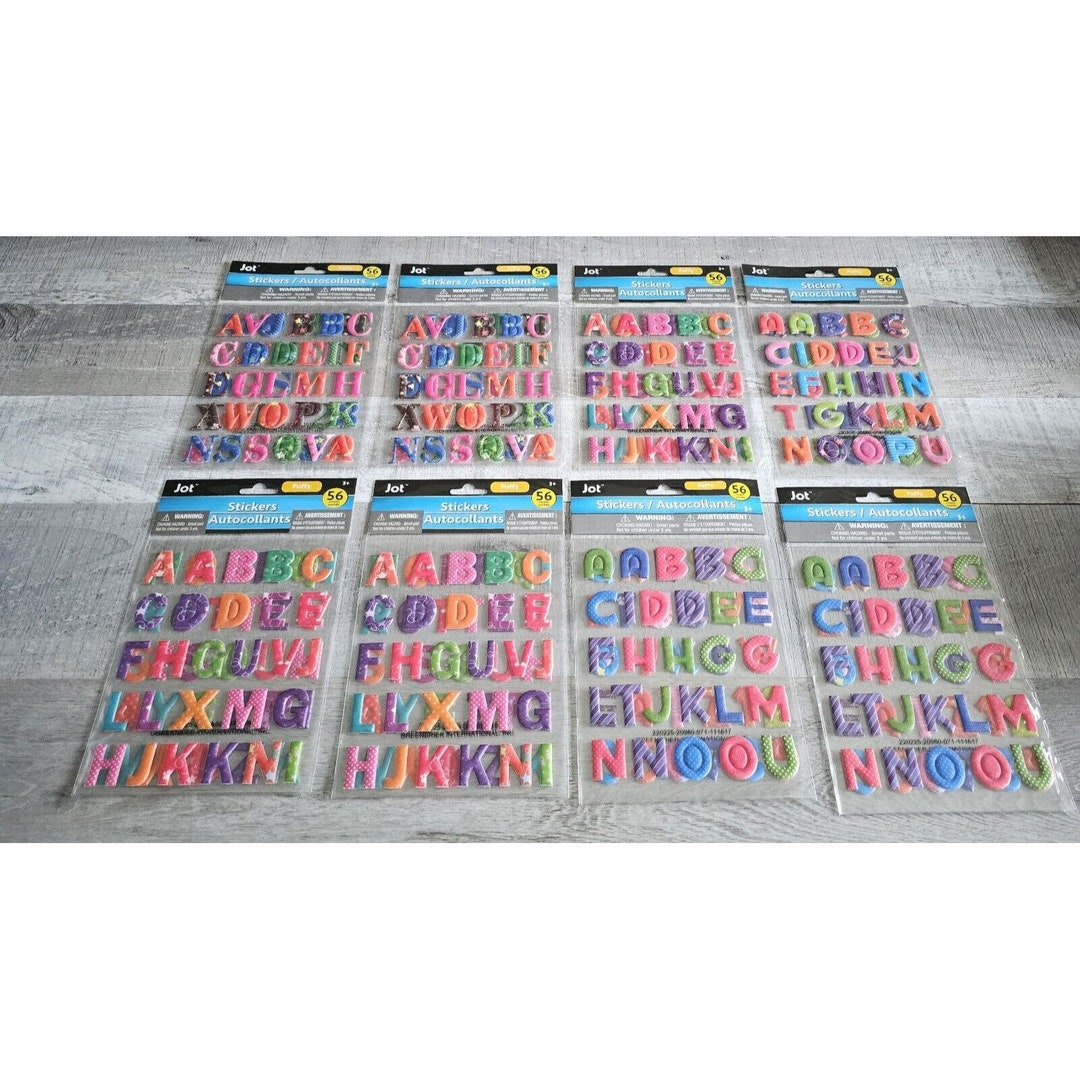 Sticker Lot - Alphabet Scrapbooking 3D Stickers Letters Colorful ...