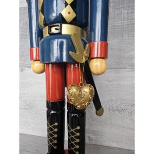 Vintage Kmart 24" Wooden Nutcracker Soldier Holidays Guard Sword Gold ...