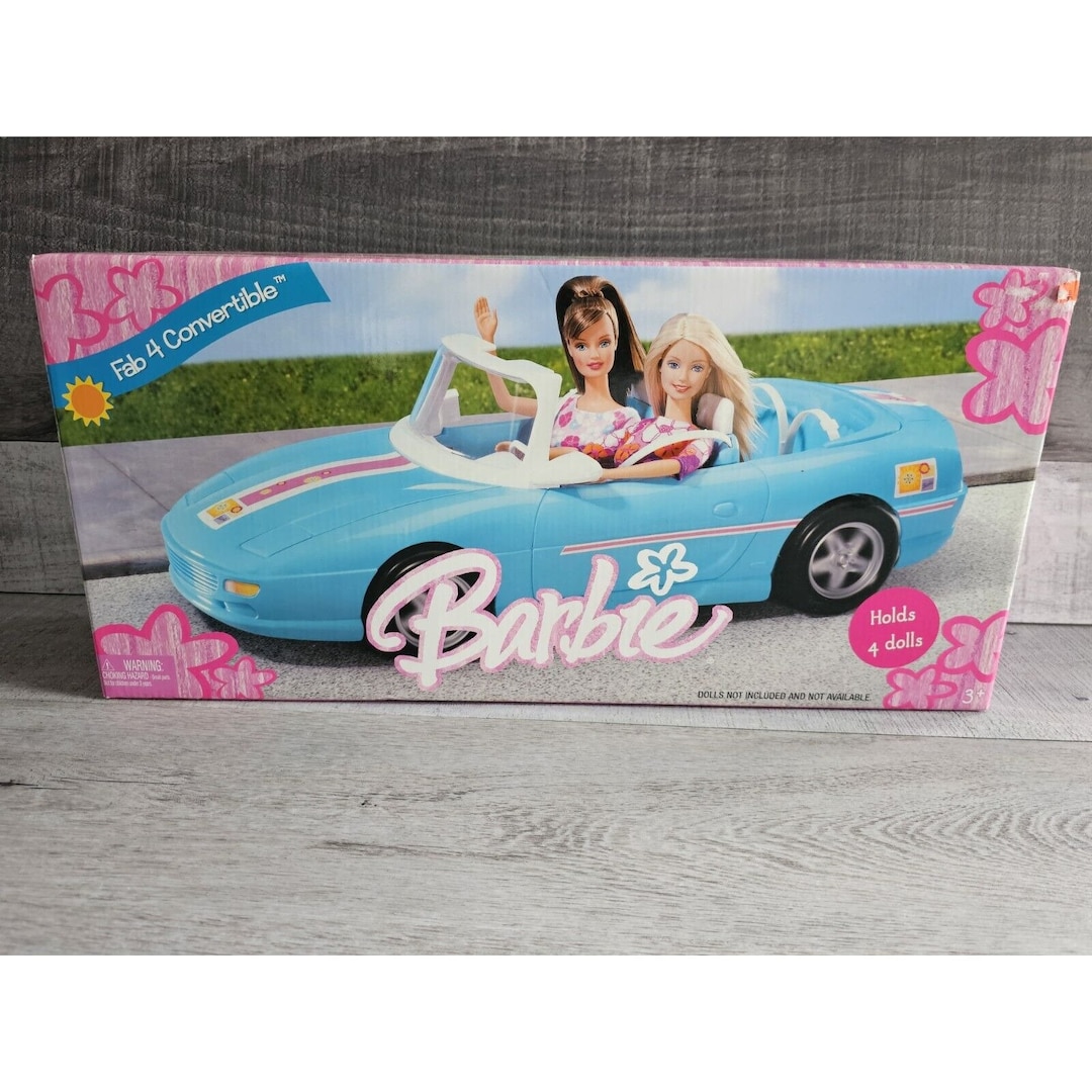 Vintage 2002 Barbie Baby Blue Fab 4 Convertible Holds up to 4 Barbies ...