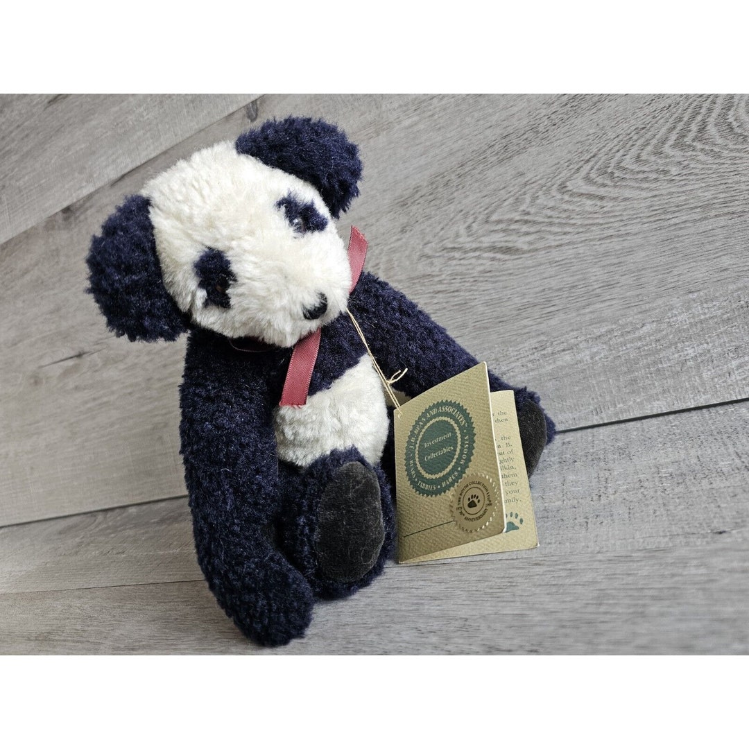 Boyds Panda “ogden” B Bean Stuffed Toy 10" Black White Jointed Plush W ...