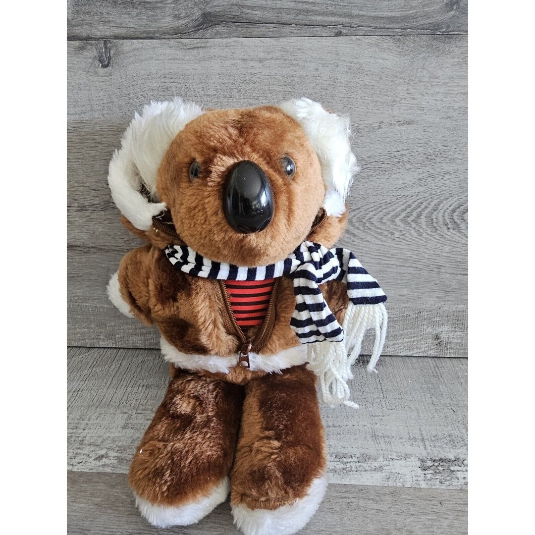 Vtg 1983 Interpur Avon Plush Koala Hoodie Zipper Jacket Stuffed Animal ...