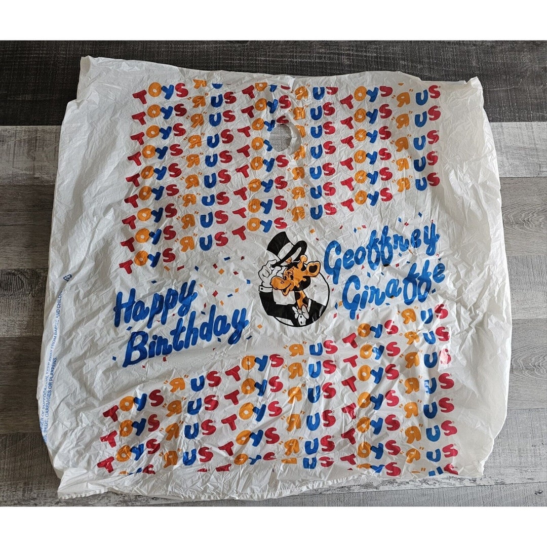 Vintage Toys R Us Large Plastic Shopping Bag 29 X 27 Geoffrey Happy ...