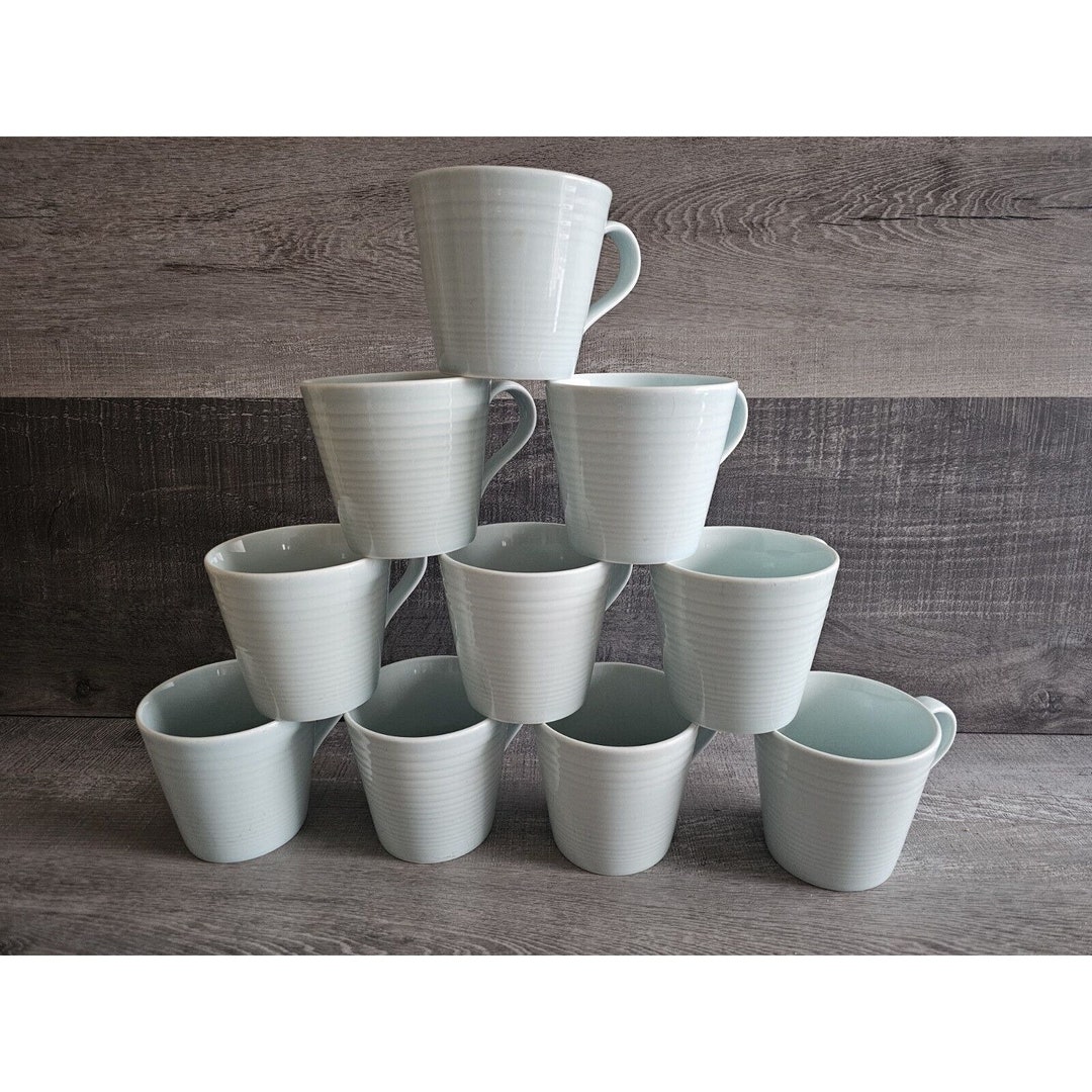 Set of 10 Royal Doulton Gordon Ramsay Maze Light Blue Coffee Mugs Cups ...