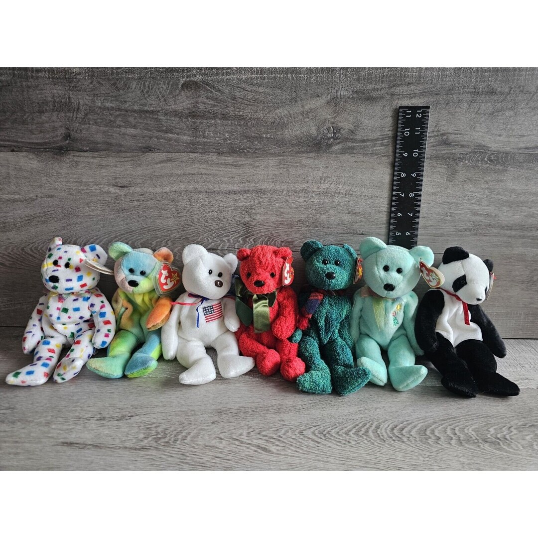 Vintage 1990s Beanie Babies Bear Lot - Christmas Ty 2k Mistletoe Ariel ...