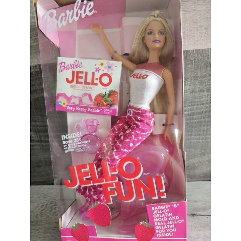 NEW 2001 Jell-o Fun Very Berry Barbie Doll Set Mattel #55417 W ...