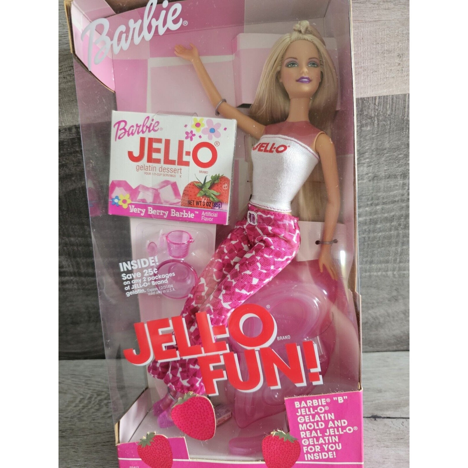 NEW 2001 Jell-o Fun Very Berry Barbie Doll Set Mattel #55417 W ...
