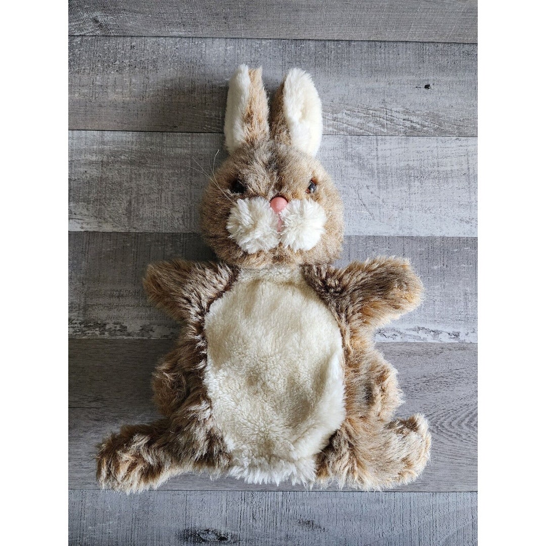Vintage 1981 Plush Bunny Rabbit Hand Puppet R Dakin Brown White Tan ...