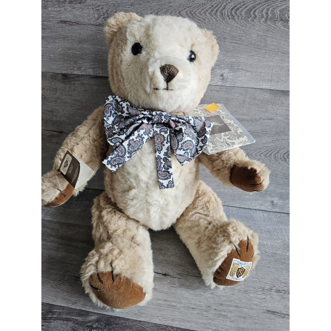 Vtg House of Nisbet Jack's Teddy Bear Jointed Crushed Alpaca Plush 15 ...