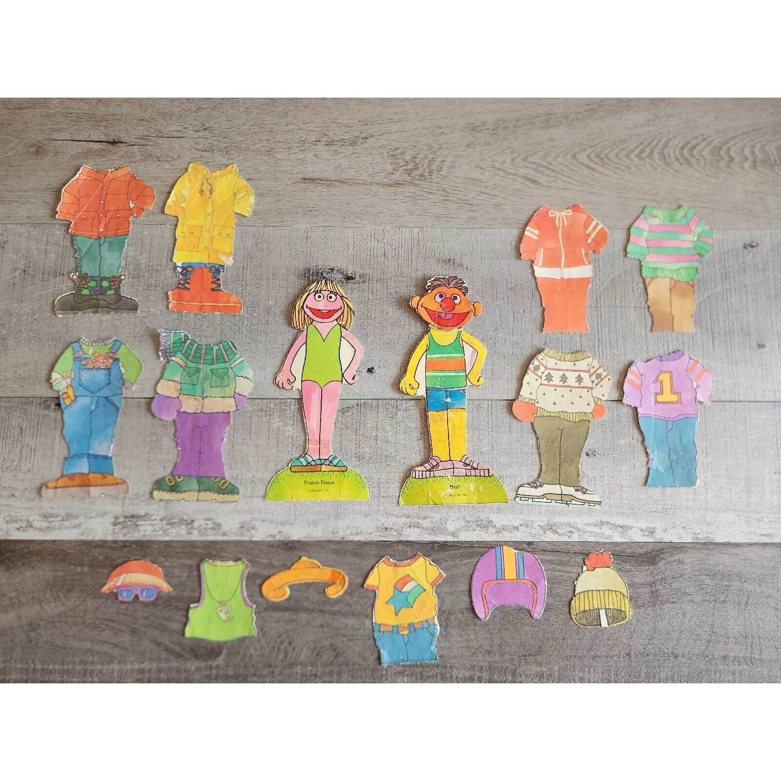 Vintage Paperdolls Sesame Street Paper Emphora Prairie Dawn Bert Ernie ...