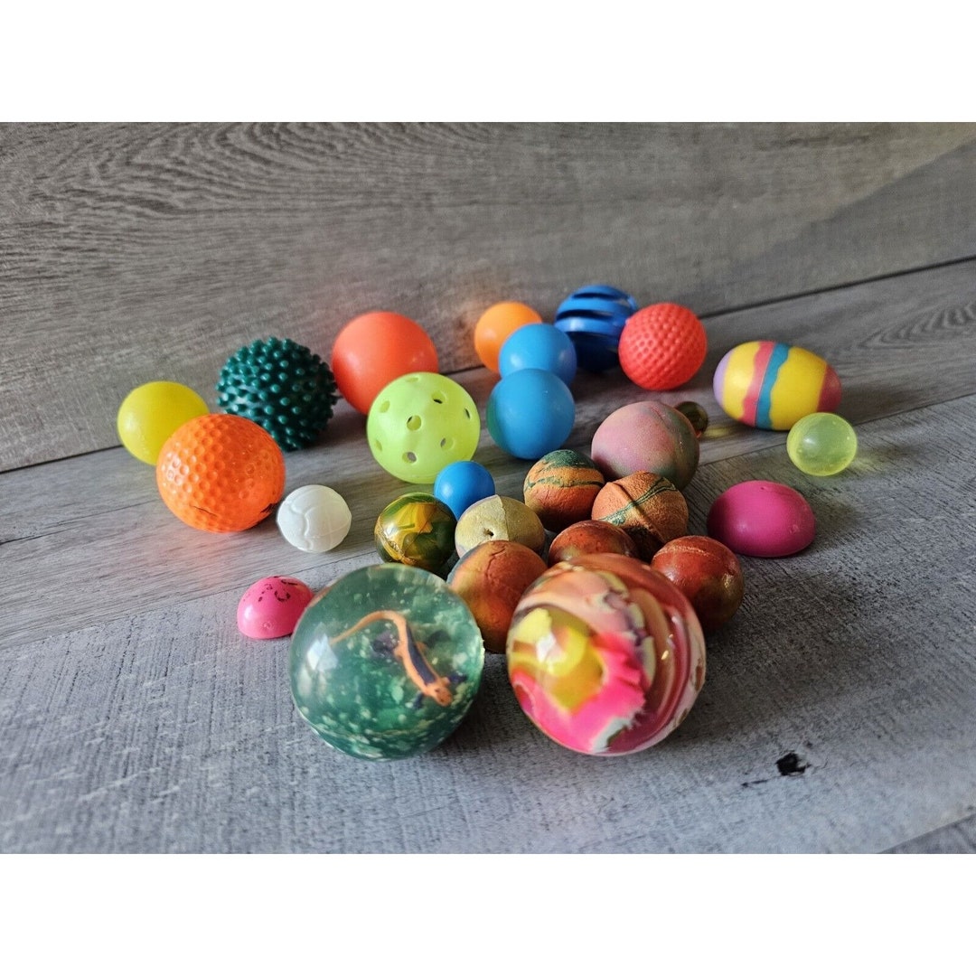 Rare Vintage Dinosaur Super Bouncy Ball Lot of 27 Rubber Swirl 1990s ...