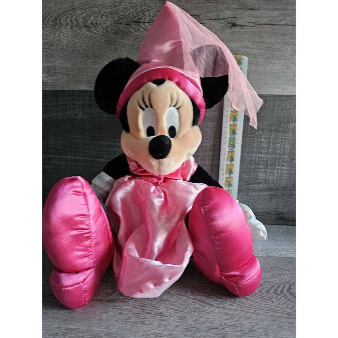 Disneyland World Parks Minnie Mouse Princess Plush Stuffed Animal Pink ...