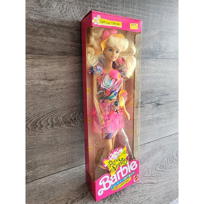 Mattel Sweet Spring Barbie Doll 1991 Special Edition #3208 Ruffle Dress ...
