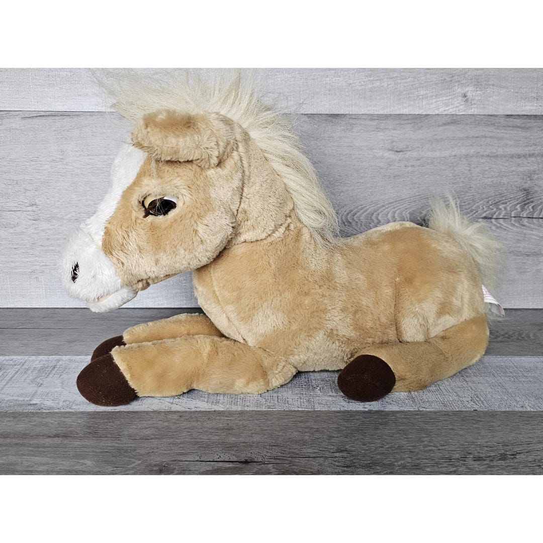 Large Pony Horse Plush Stuffed Animal Honey Palomino 21" Non-working ...