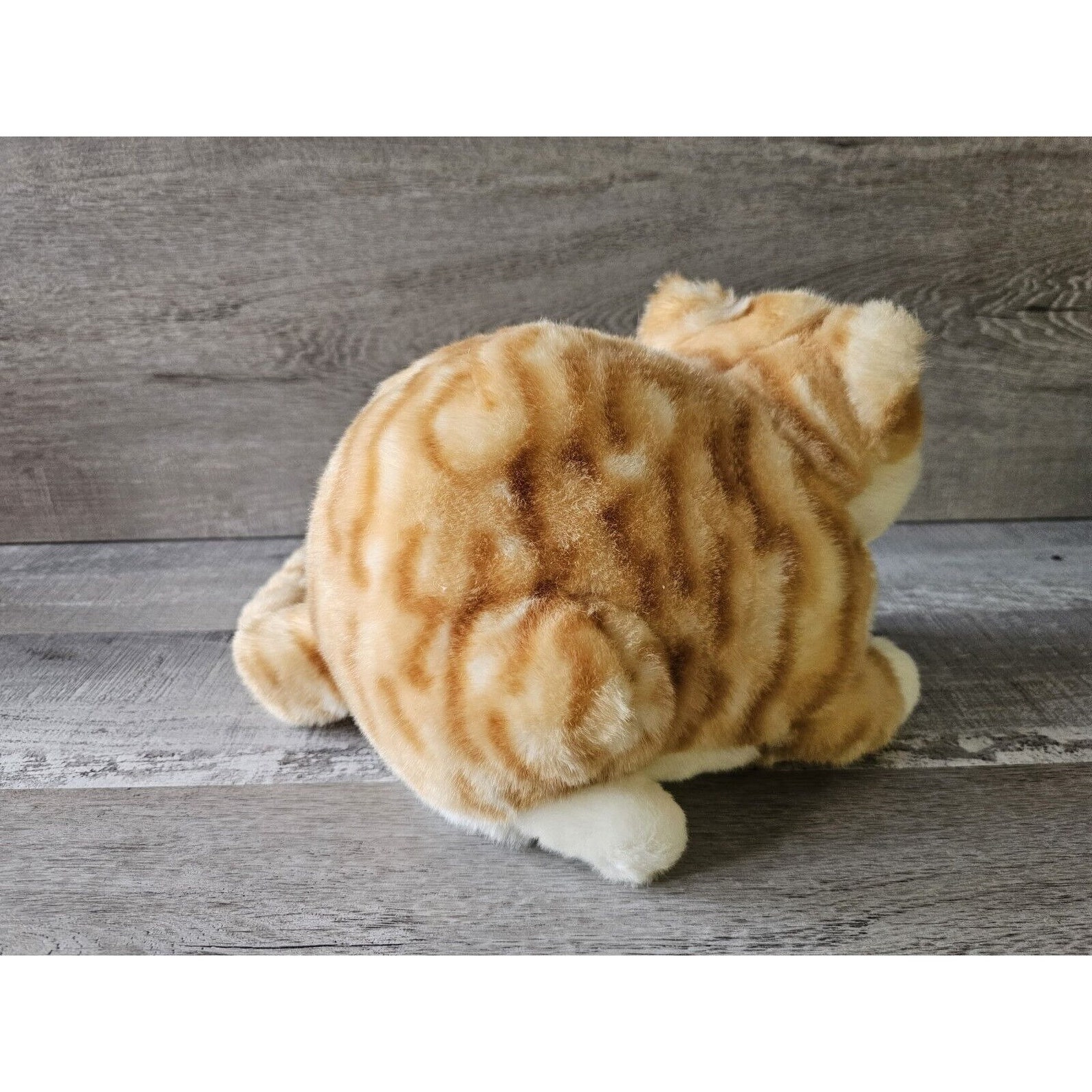 Aurora Tabby Arched Fat Cat Plush Stuffed Orange White Striped Animal ...