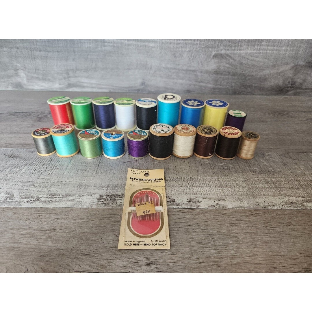 Vintage Lot of 19 THREAD Wooden Spools Sewing Crafts Rainbow Coats ...