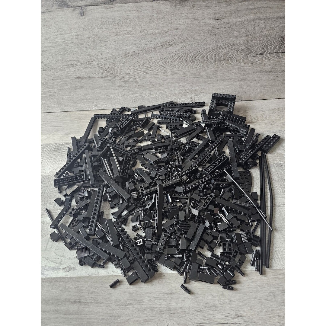 Lego 1x Brick BLACK Mixed Types of 1x Bricks Lot of 1pds, 10 Ozs Tubes ...