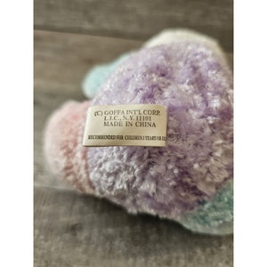 Goffa Bunny Rabbit Pink Plush Colorful Colorblock Stuffed Animal Easter ...