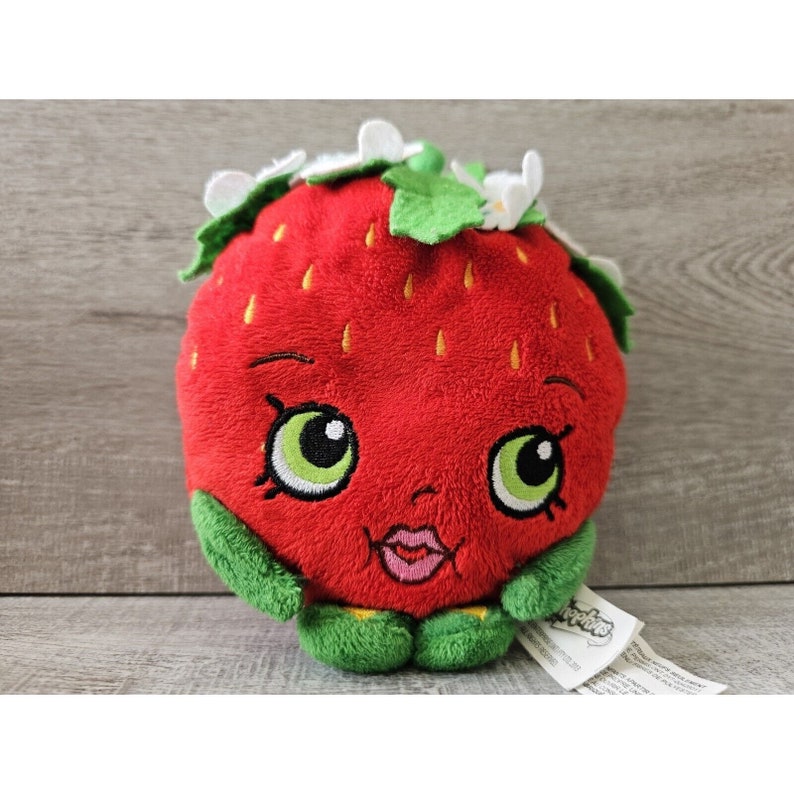 Shopkins Strawberry Kiss Stuffed Animal Plush Toy Pillow Red Green 10 ...