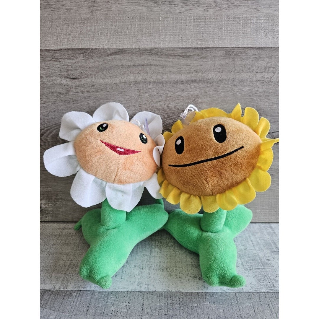 Plants Vs Zombies Cute Sunflower & Daisy Lot Small Soft Stuffed Doll 8 ...
