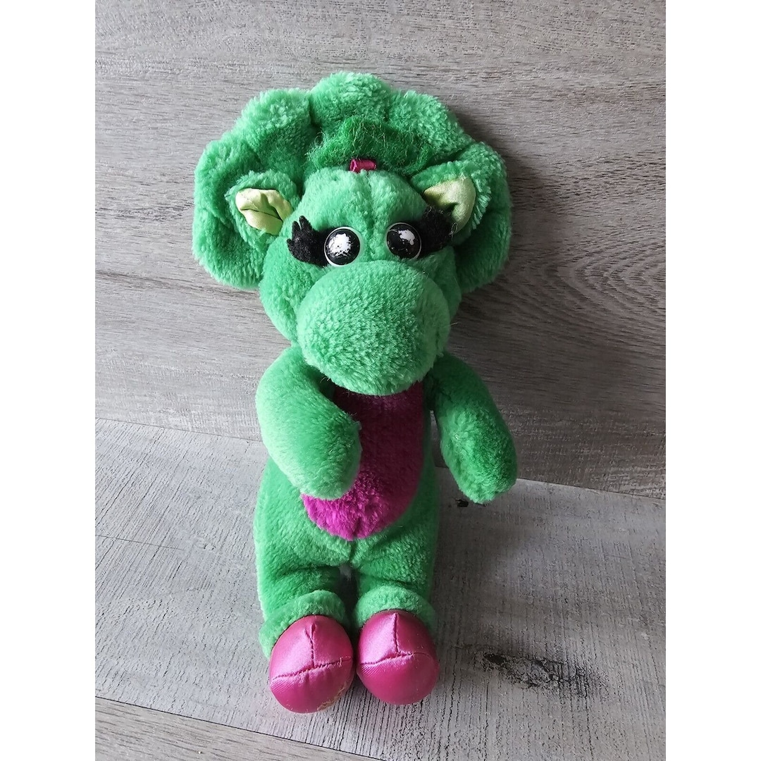 Vintage Baby Bop Barney 10" Small Green Dinosaur Plush Barney & Friends ...