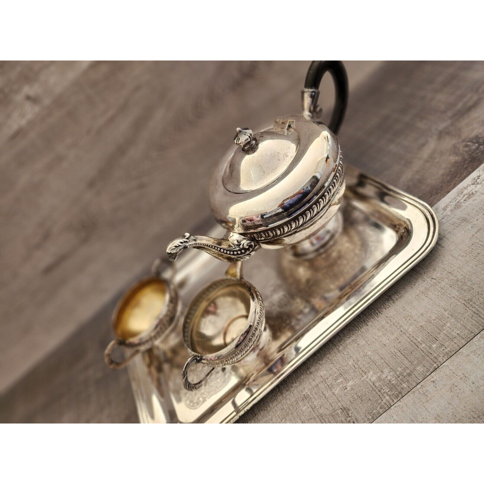 Vintage WM Rogers Silverplate 4-piece Tea Set Ornate Tea Set W - Etsy