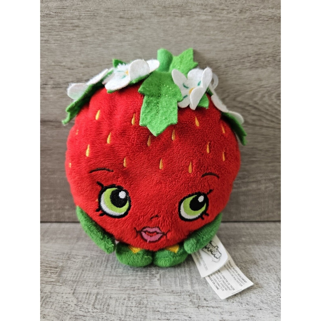 Shopkins Strawberry Kiss Stuffed Animal Plush Toy Pillow Red Green 10 ...