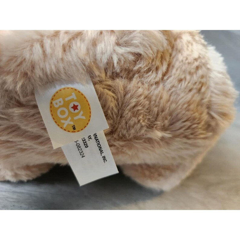 Toy Box Brown Teddy Bear Plush Sewn Eyes Red Bow 11 Inch Stuffed Animal ...