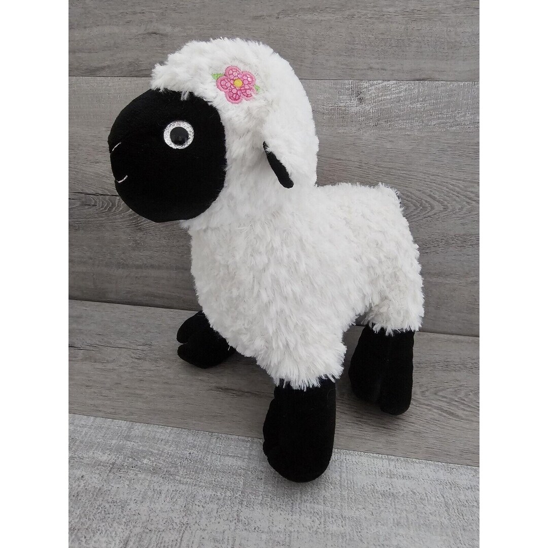 Homerbest Cream SHEEP Lamb W/ribbon Bow Plush Stuffed Toy 10" Sparkle ...