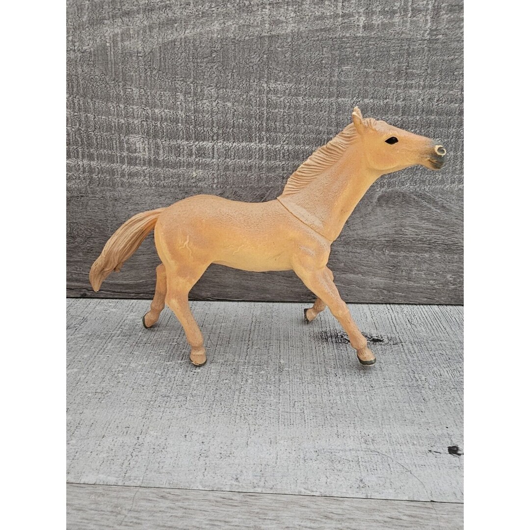 Vintage Hard Plastic Rubber Tan Brown Horse Running Derby Thoroughbred - Etsy