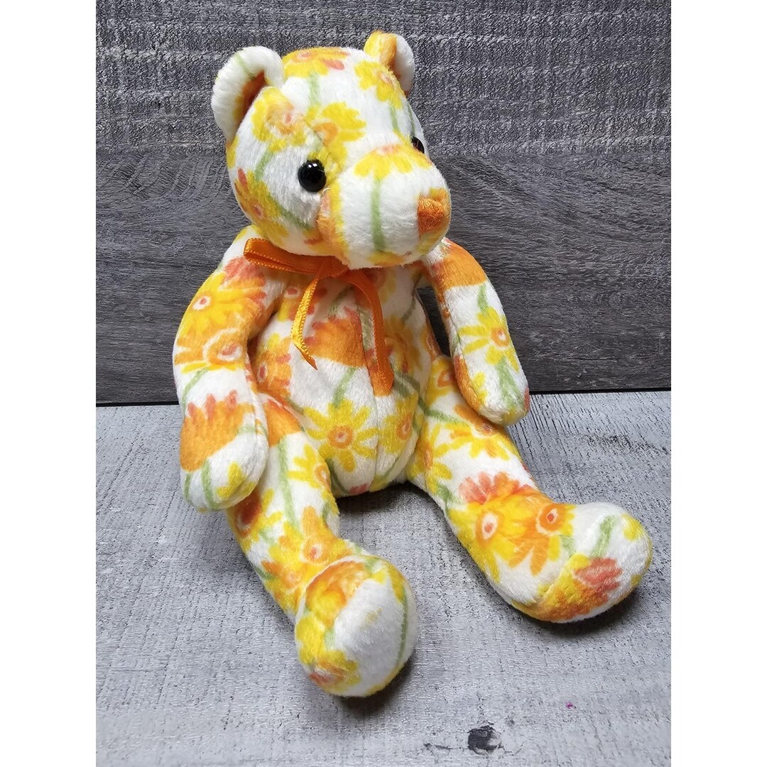 Ty Beanie Baby - SHASTA the Bear 8" Floral Yellow Flowers Daisy - Etsy