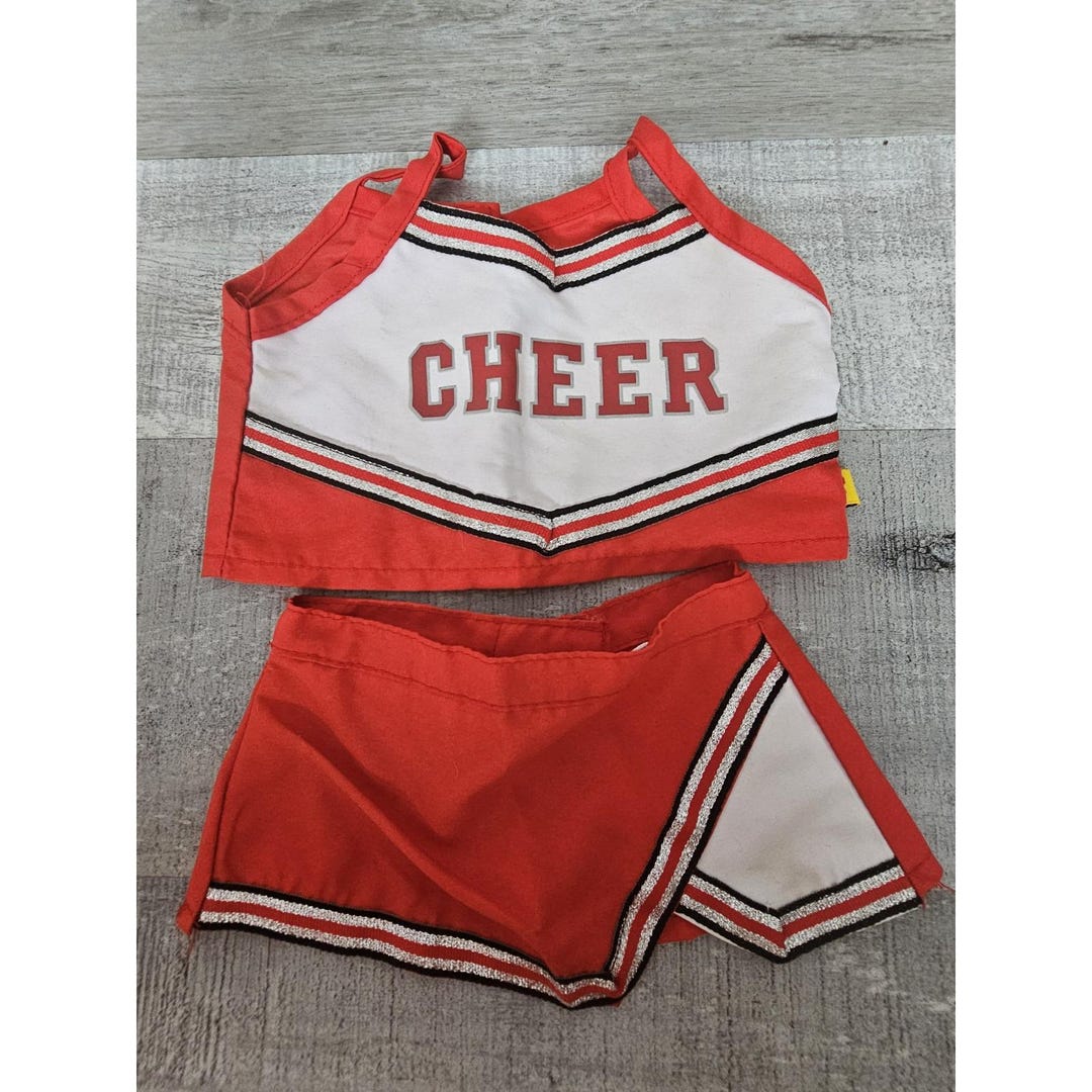 Build A Bear Cheerleader Outfit Cheer Top Skirt Red BABW Workshop ...
