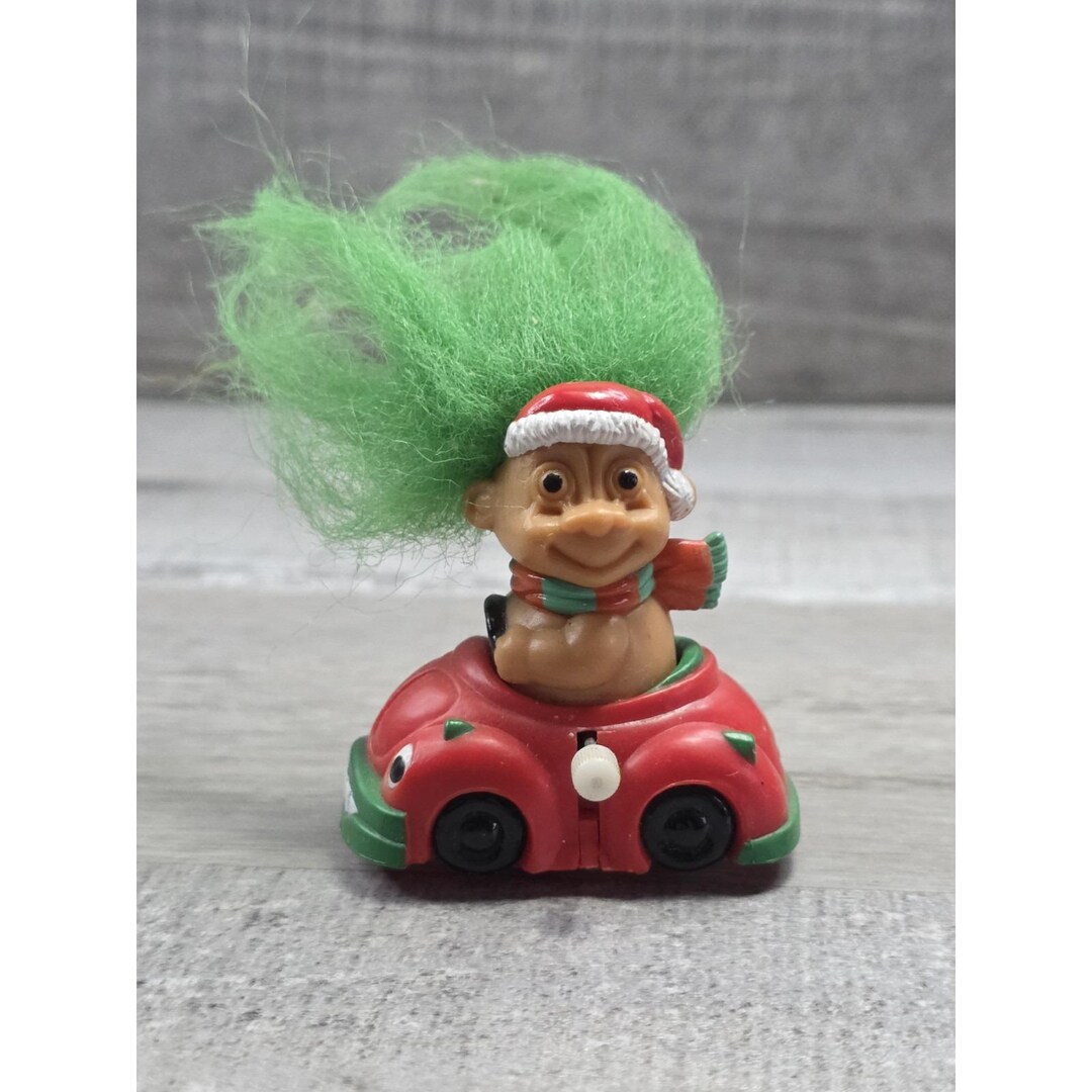 Vintage Russ Troll Santa in Wind up Car Christmas Working C1980/1990's ...