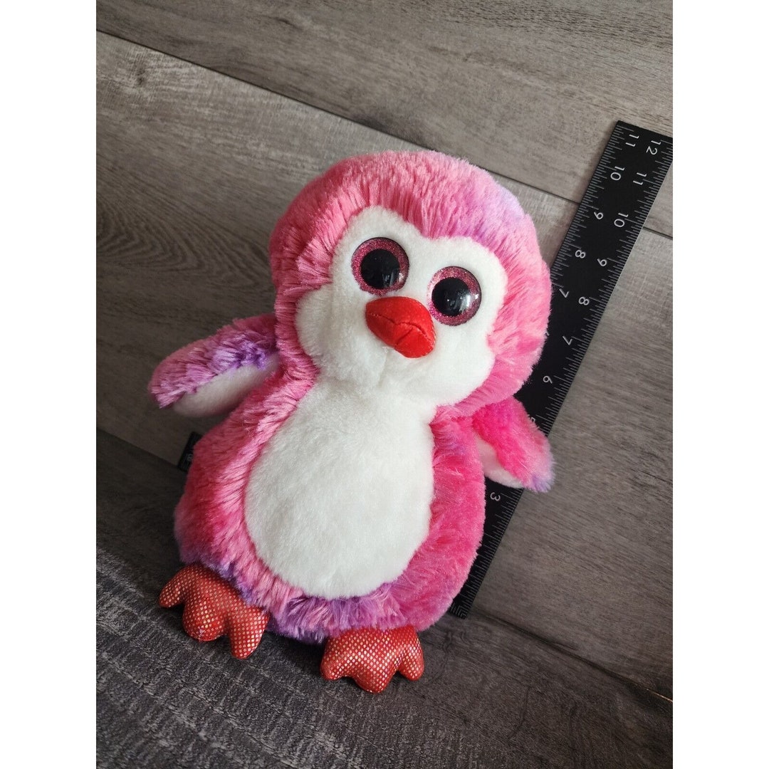 Pink Penguin Plush Fiesta 9 Stuffed Animal Big Eyes Lovey Colorful ...